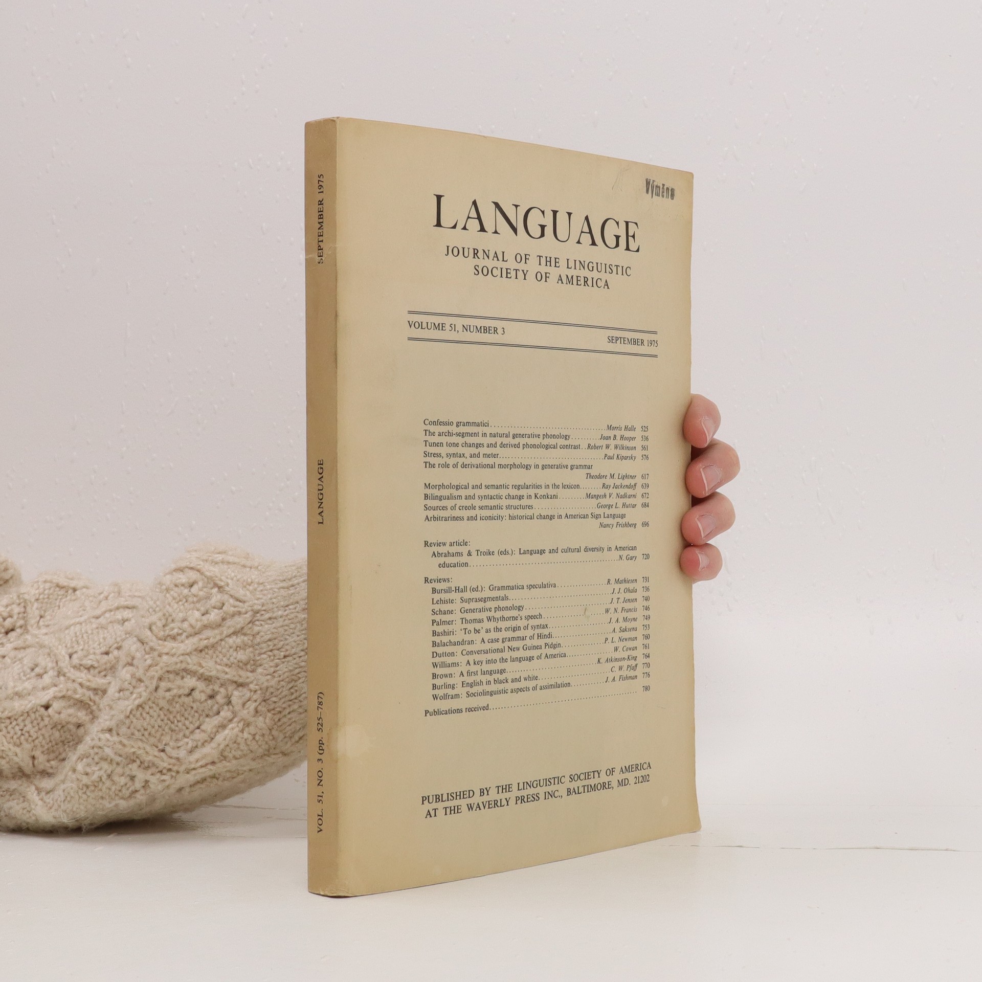 Language: Journal of the linguistic society of America. Volume 51 ...